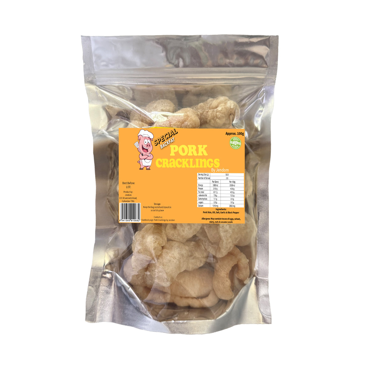 Jendom Pork Cracklings (Chicharon) 100g | Fast NZ-wide Delivery – Barrio