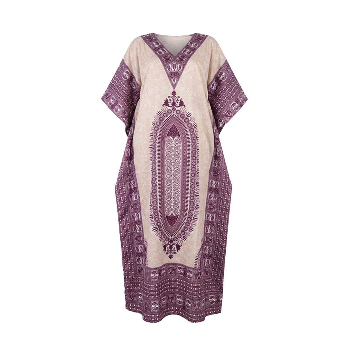 Modern Daster Kaftan Long Plum – Lightweight Dress – Barrio